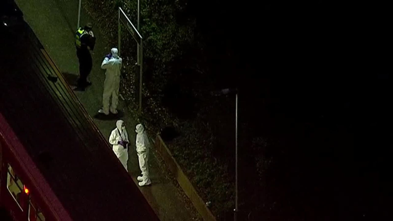Forensics team examine train after fatal stabbing | UK News | Sky News
