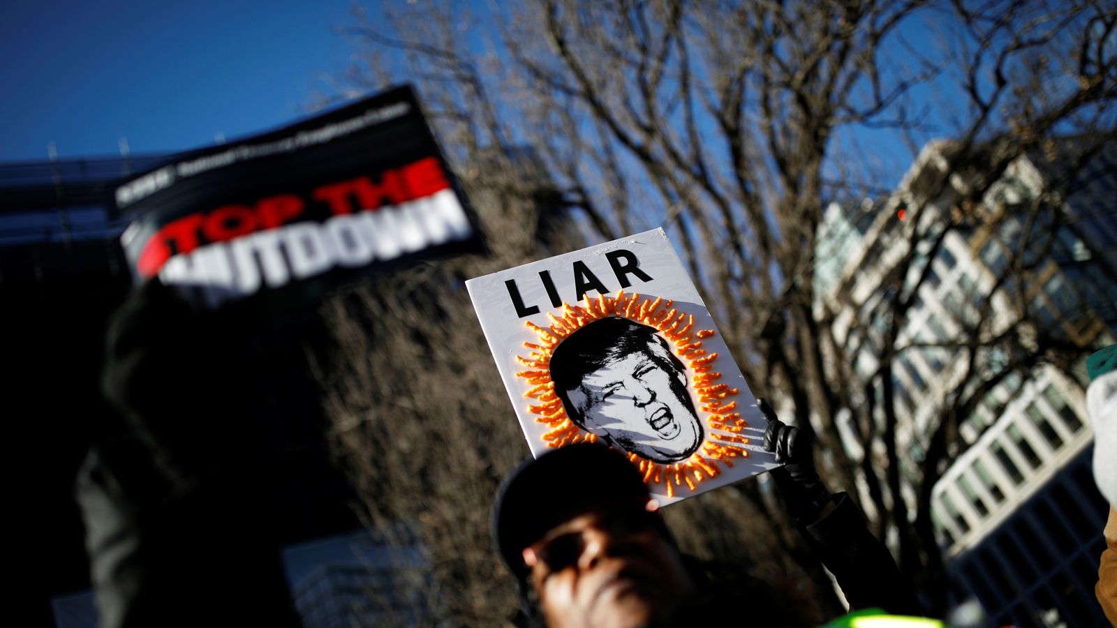 'We want to work': US employees protest at shutdown | US News | Sky News