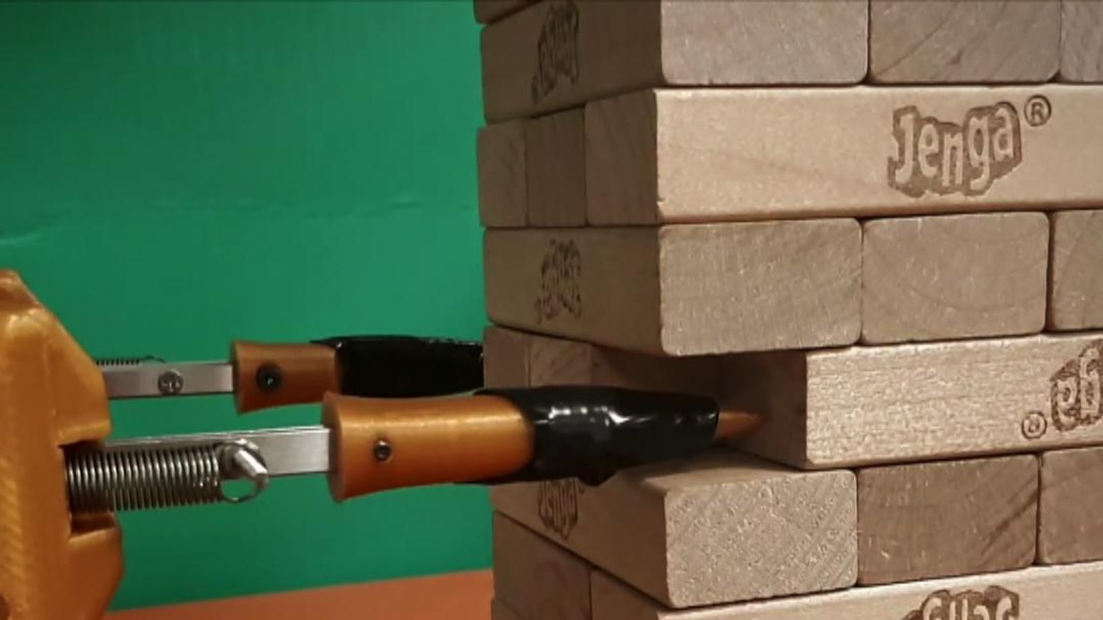 Robot using AI to learn Jenga | News UK Video News | Sky News
