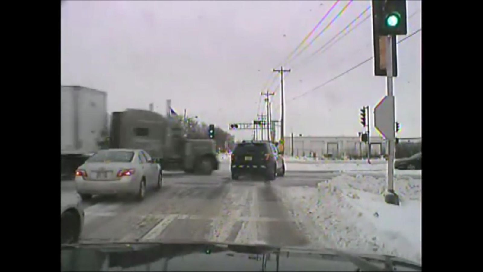 Speeding Truck Runs Light And Collides With Police Car Us News Sky News