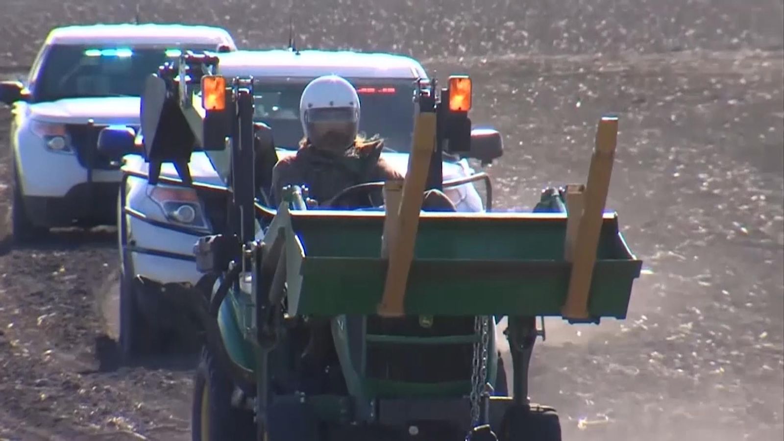 Tractor Leads Police On Incredibly Slow Chase Us News Sky News