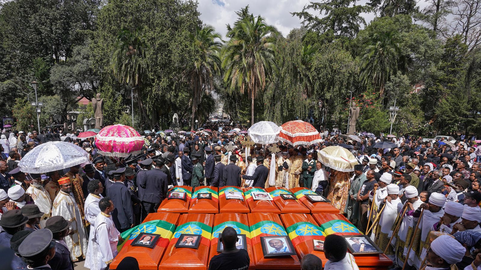 Mourners Wail In Grief Amid Mass Funeral For Victims Of Ethiopian