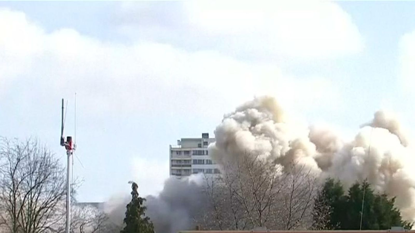 20-storey building demolished in Germany | World News | Sky News