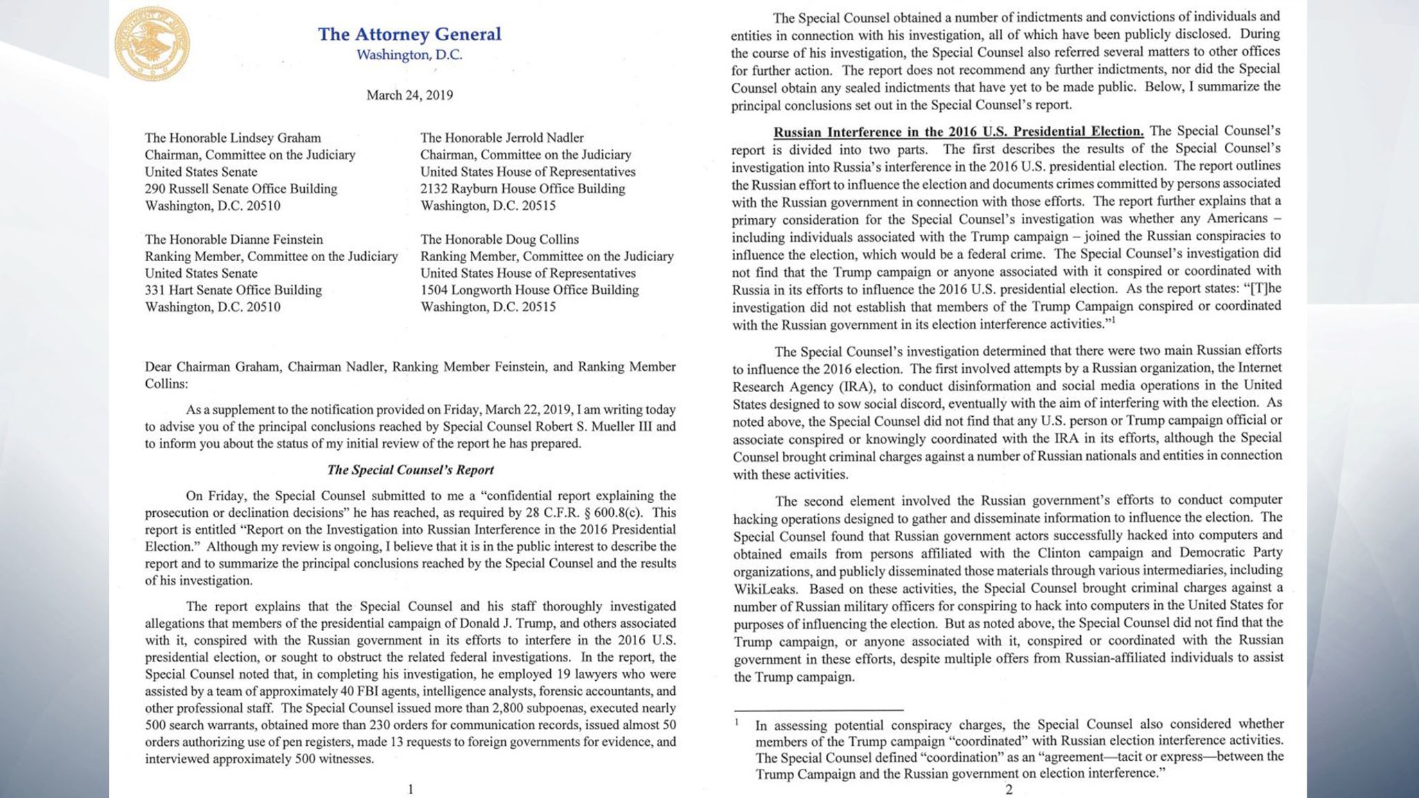 Mueller report: Redacted version to be released 'within days' | US News ...