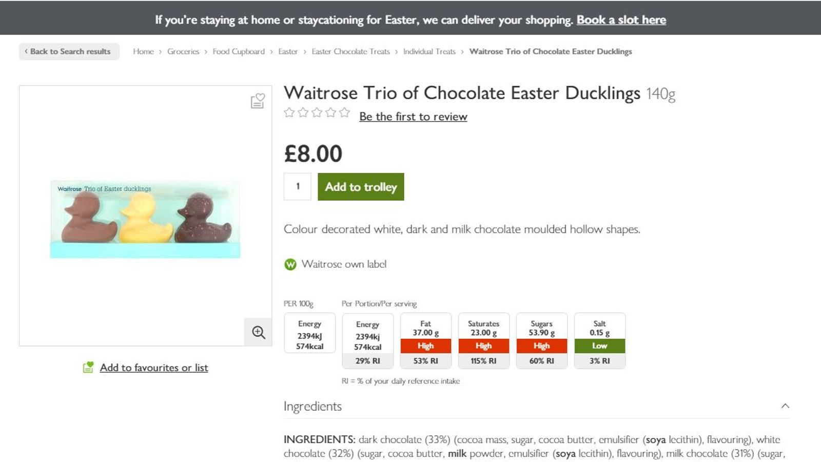 Waitrose apologises for selling 'racist' chocolate ducklings after ...