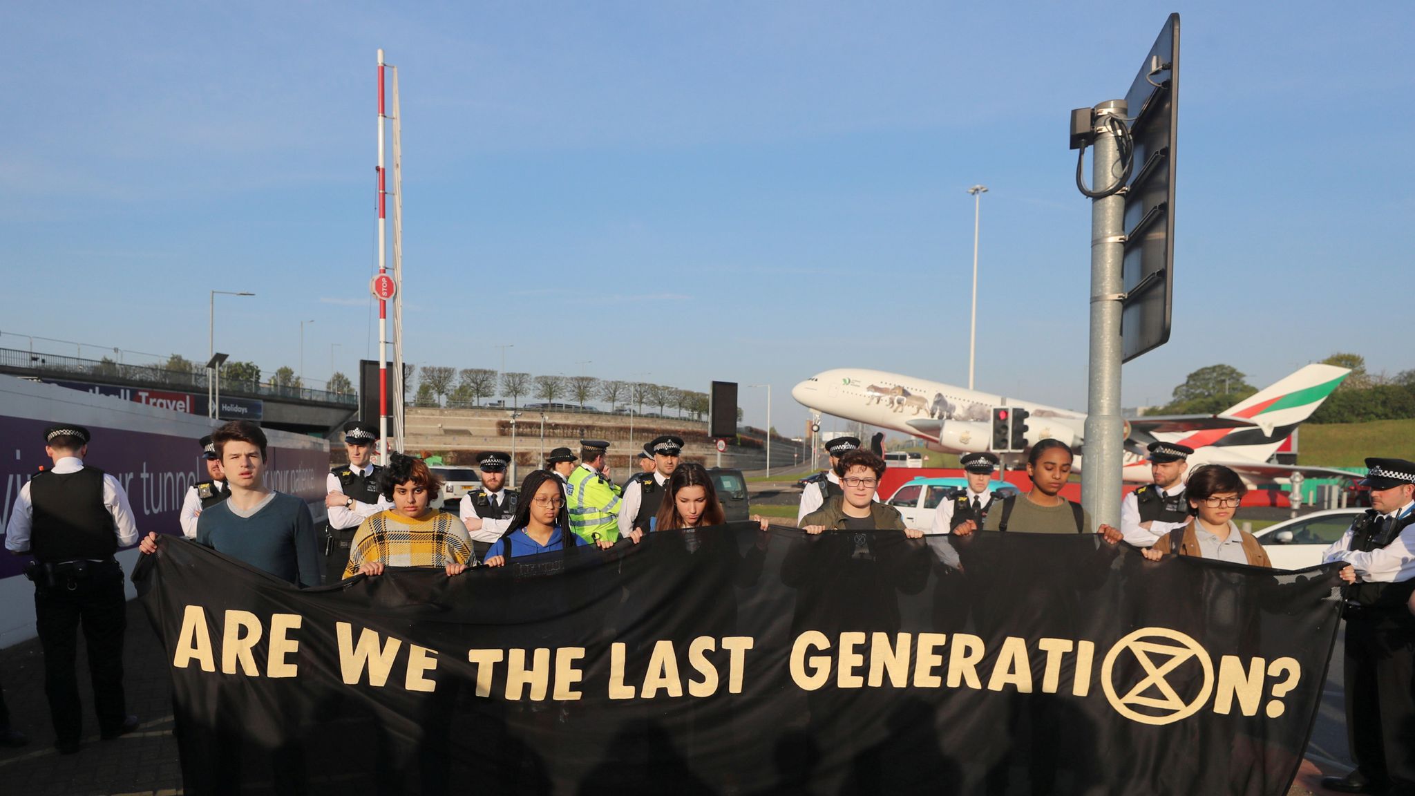 Heathrow airport protest: Police stop Extinction Rebellion activists ...