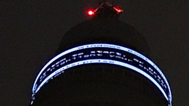 BT Tower displays dreaded Windows error message | UK News | Sky News