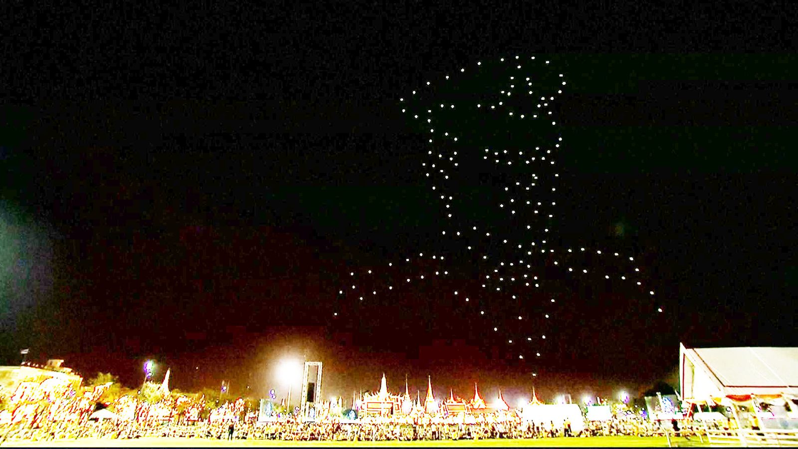 New Thai king honoured with drone light show | World News | Sky News