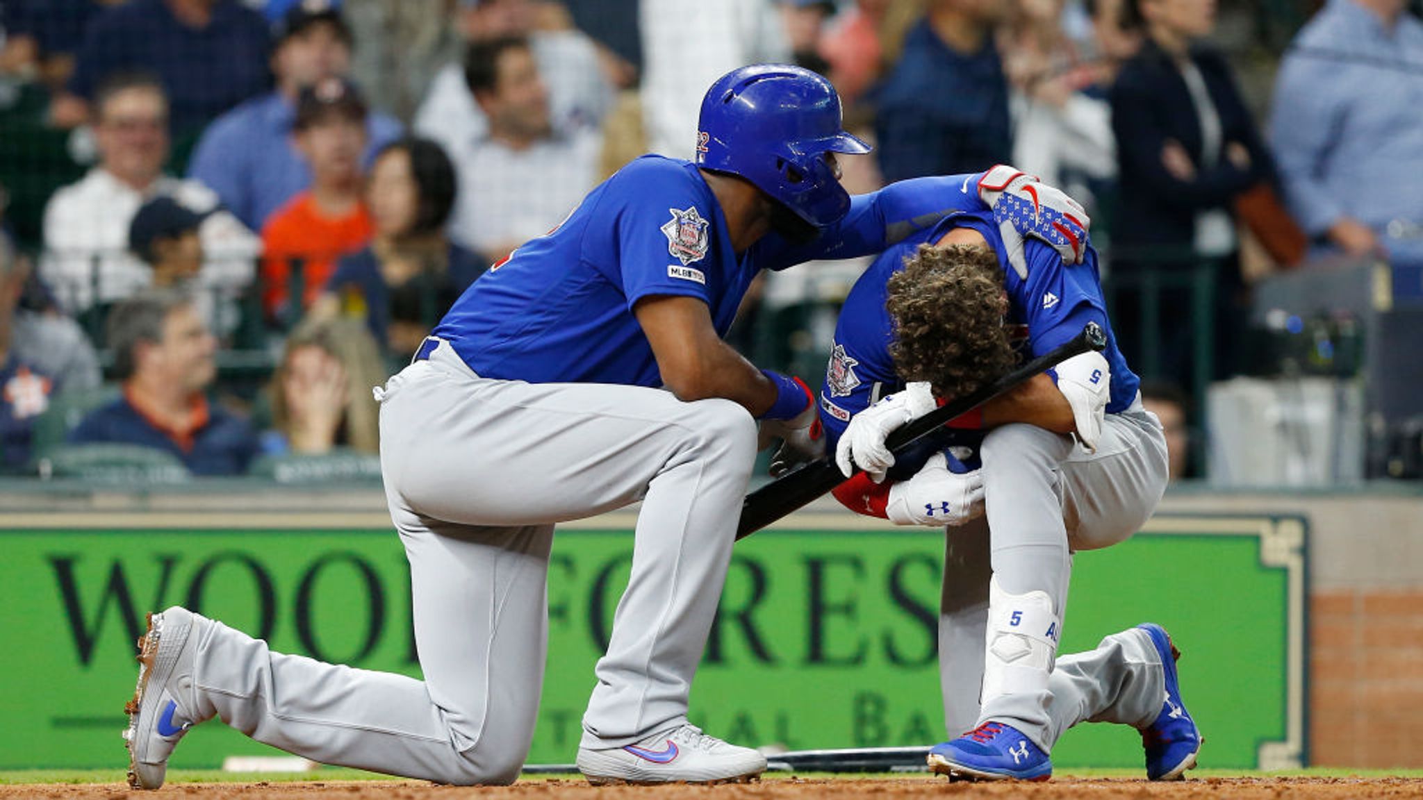 Baseball player Albert Almora in tears after '90mph ball' hits four ...