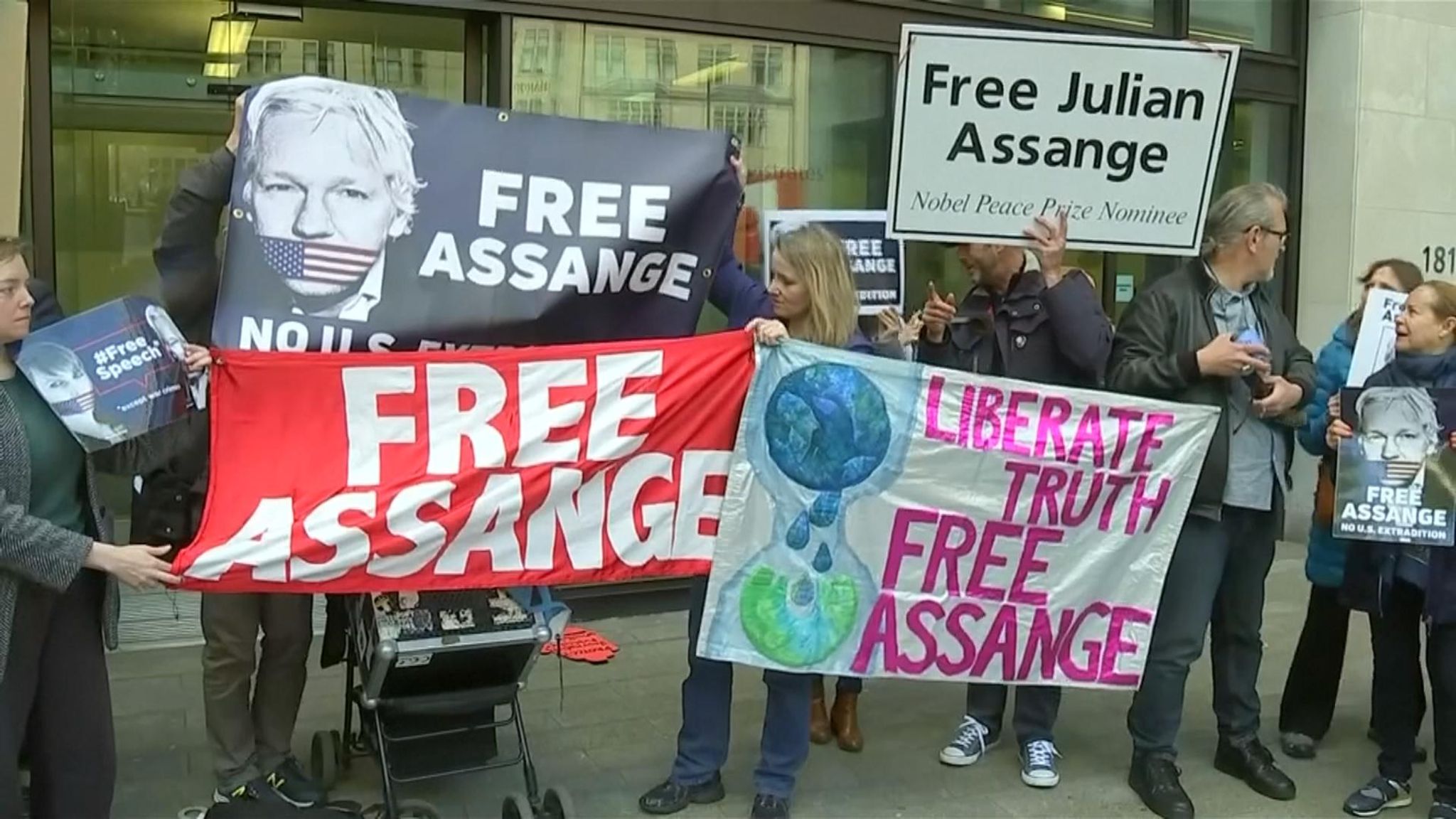 Julian Assange says he will not 'surrender' as he begins US extradition ...