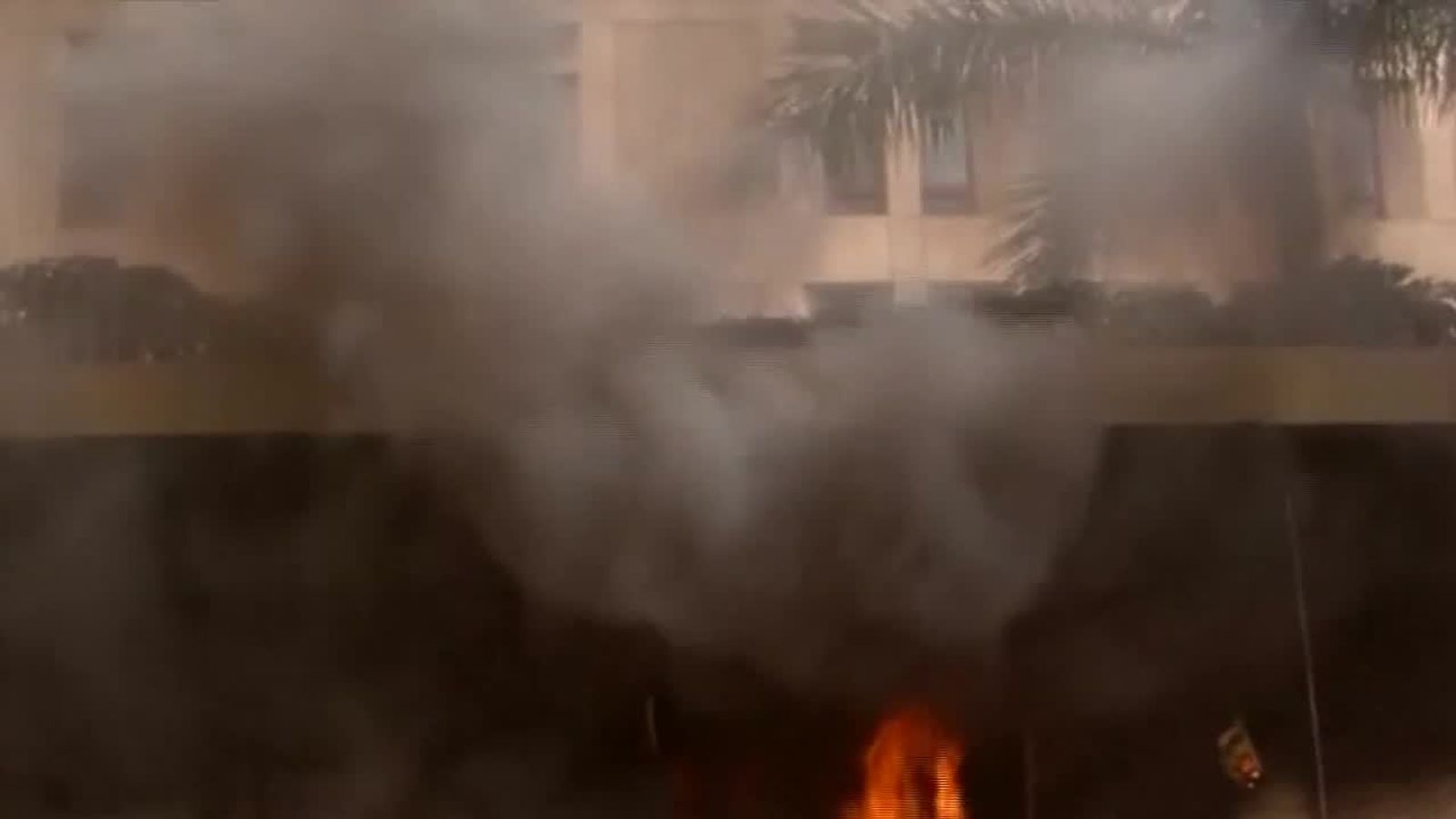Protesters set fire to US Embassy in Honduras | World News | Sky News
