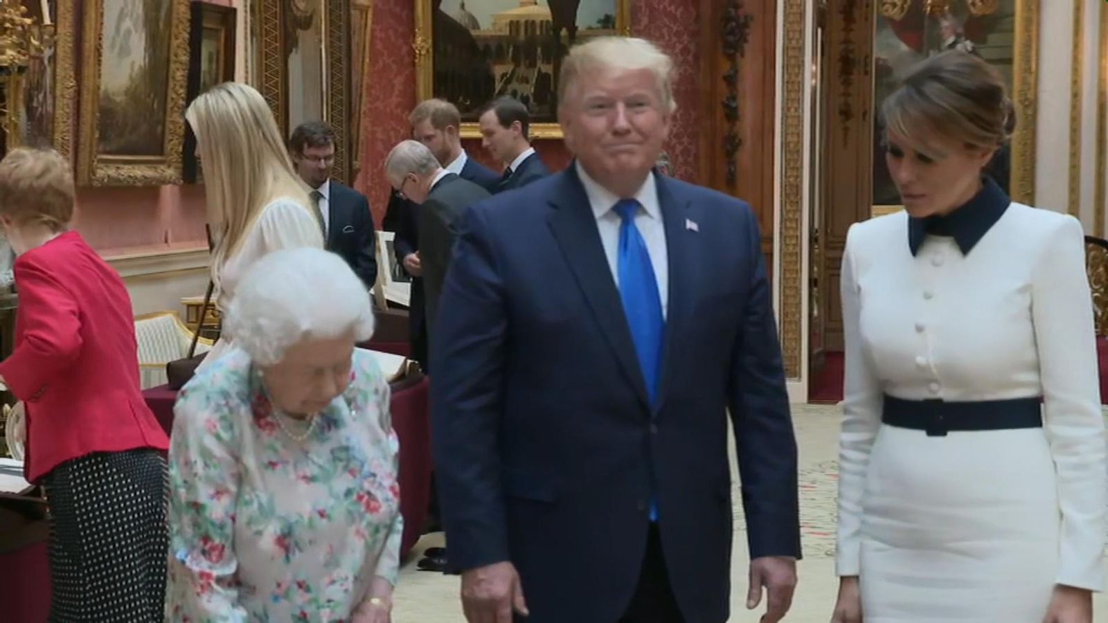 Queen shows Trump palace American artefacts | Trump News | Sky News