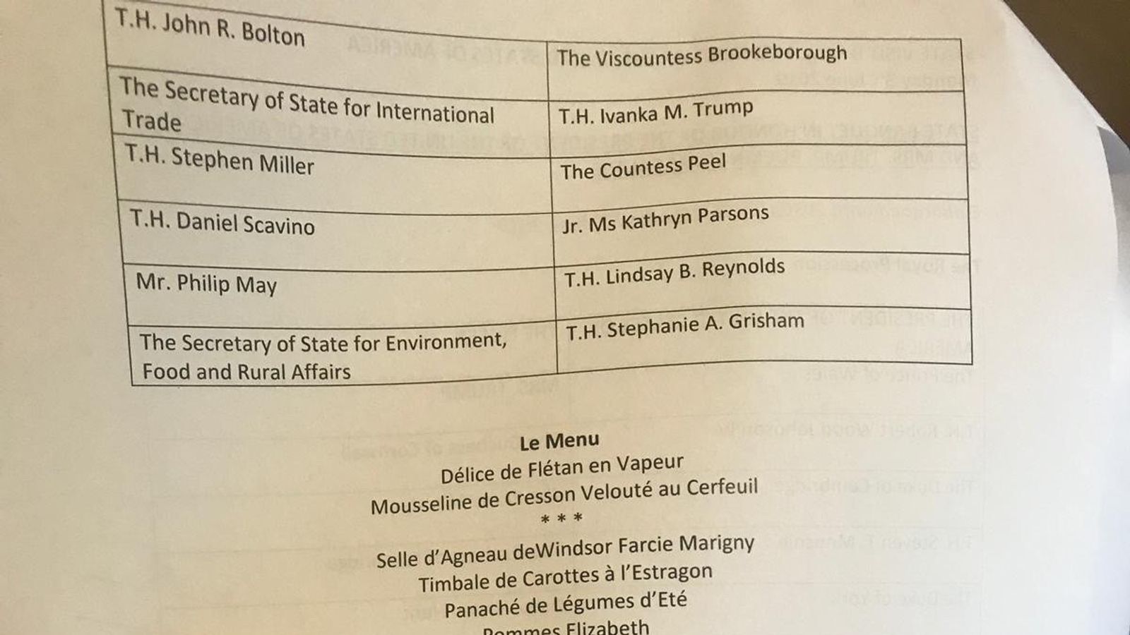 Lamb, stuffing and Sheeran: What's on the menu for Trump's state ...