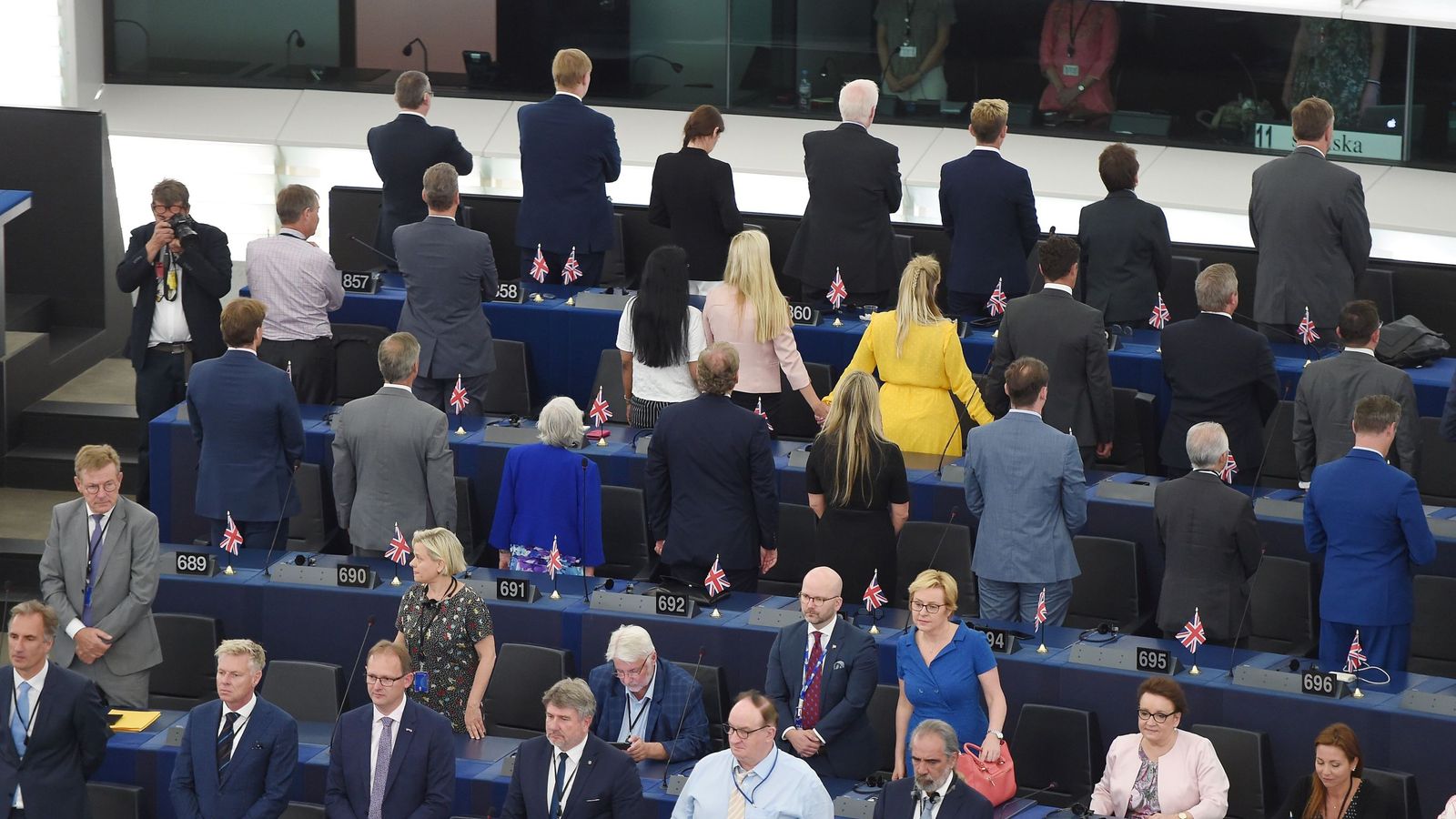 Brexit Party MEPs turned their backs on the EU anthem | Politics News ...