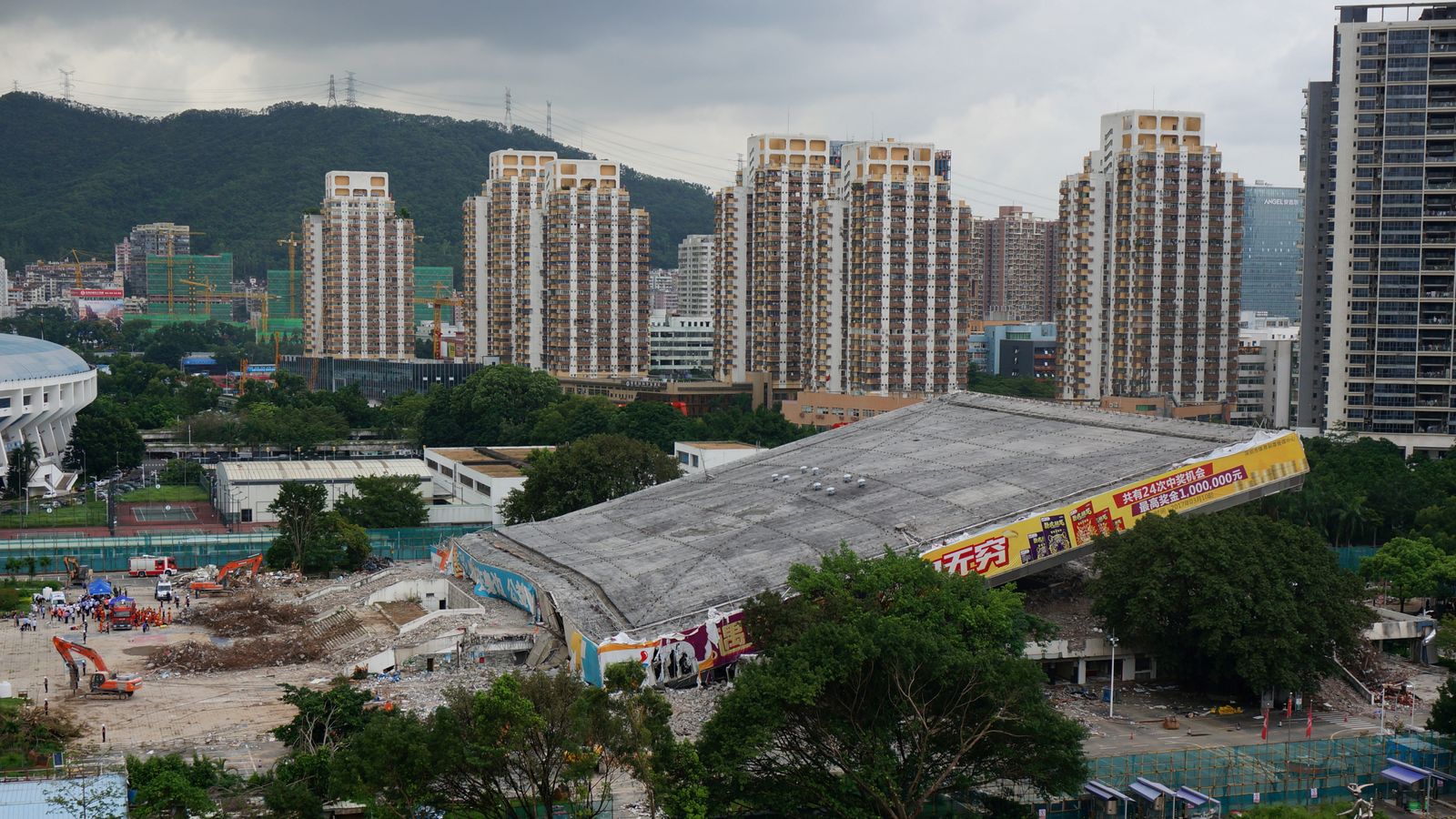 Three workers killed after stadium collapses in China | World News ...
