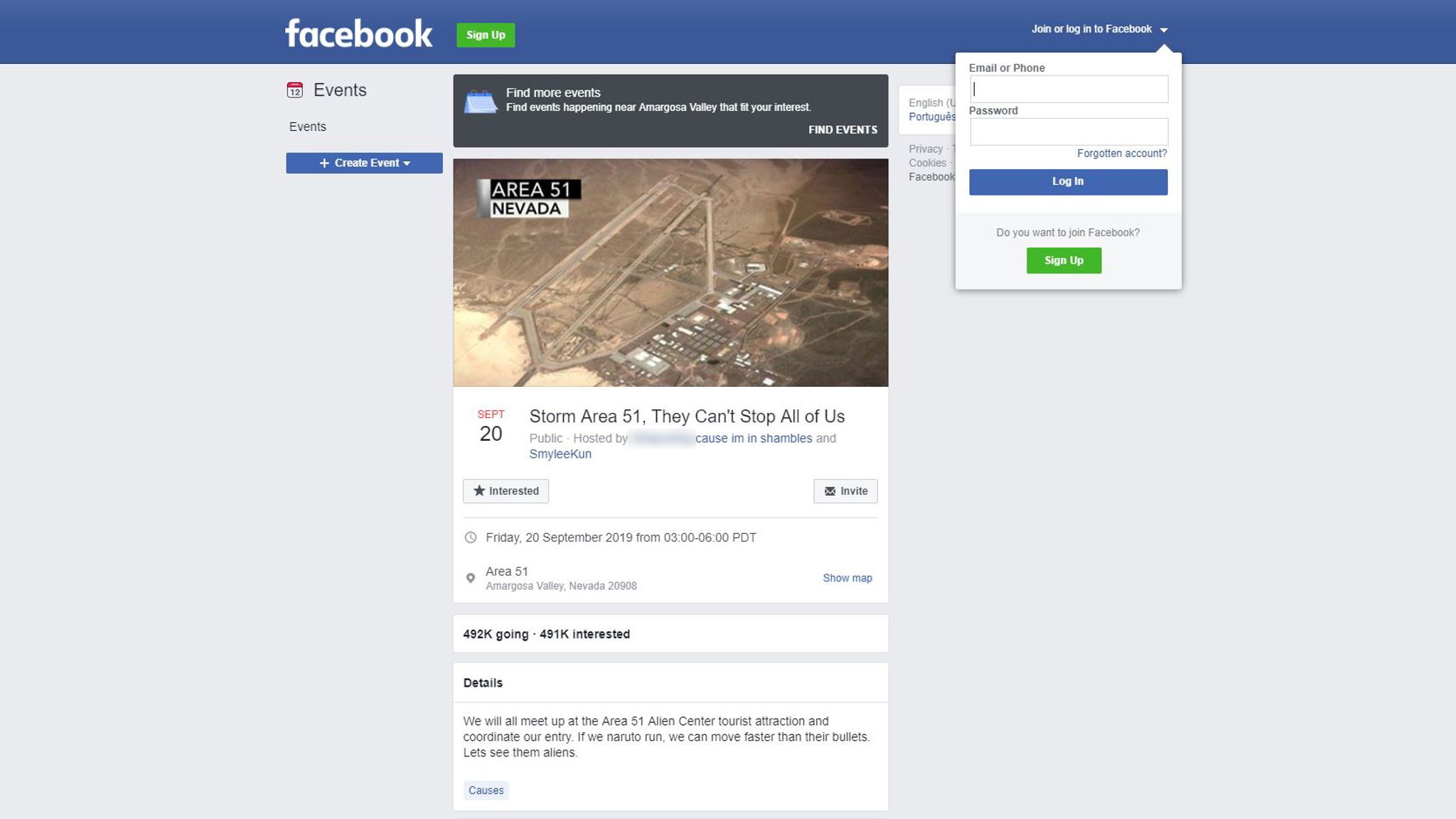 Half a million sign up to raid Area 51 and 'see them aliens' | US News ...