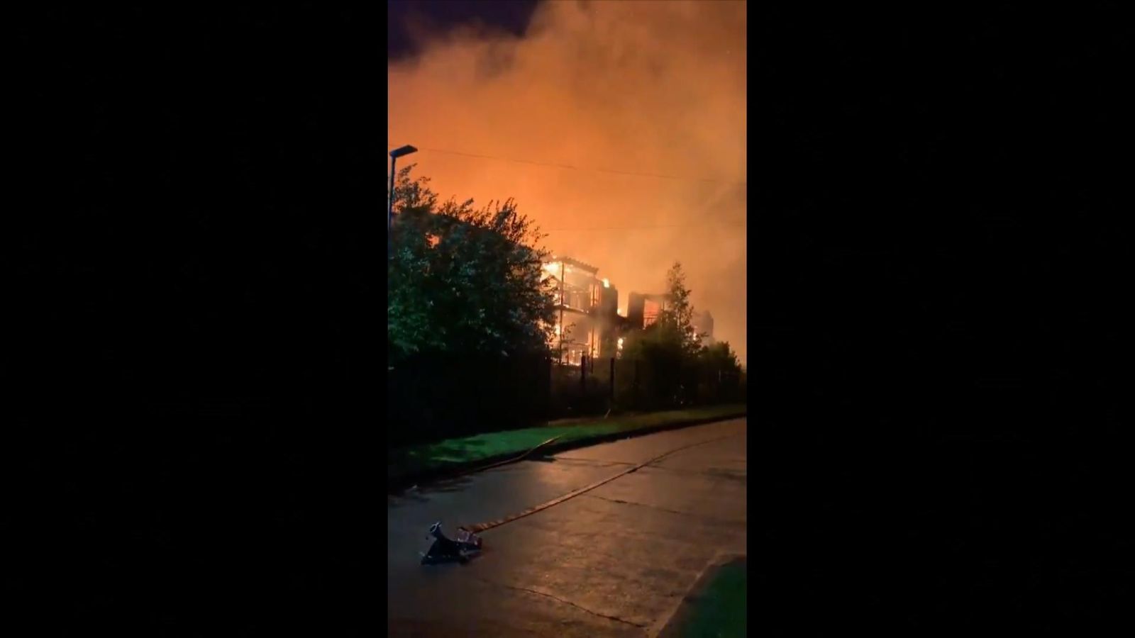 Residents evacuated as fire ravages care home | UK News | Sky News