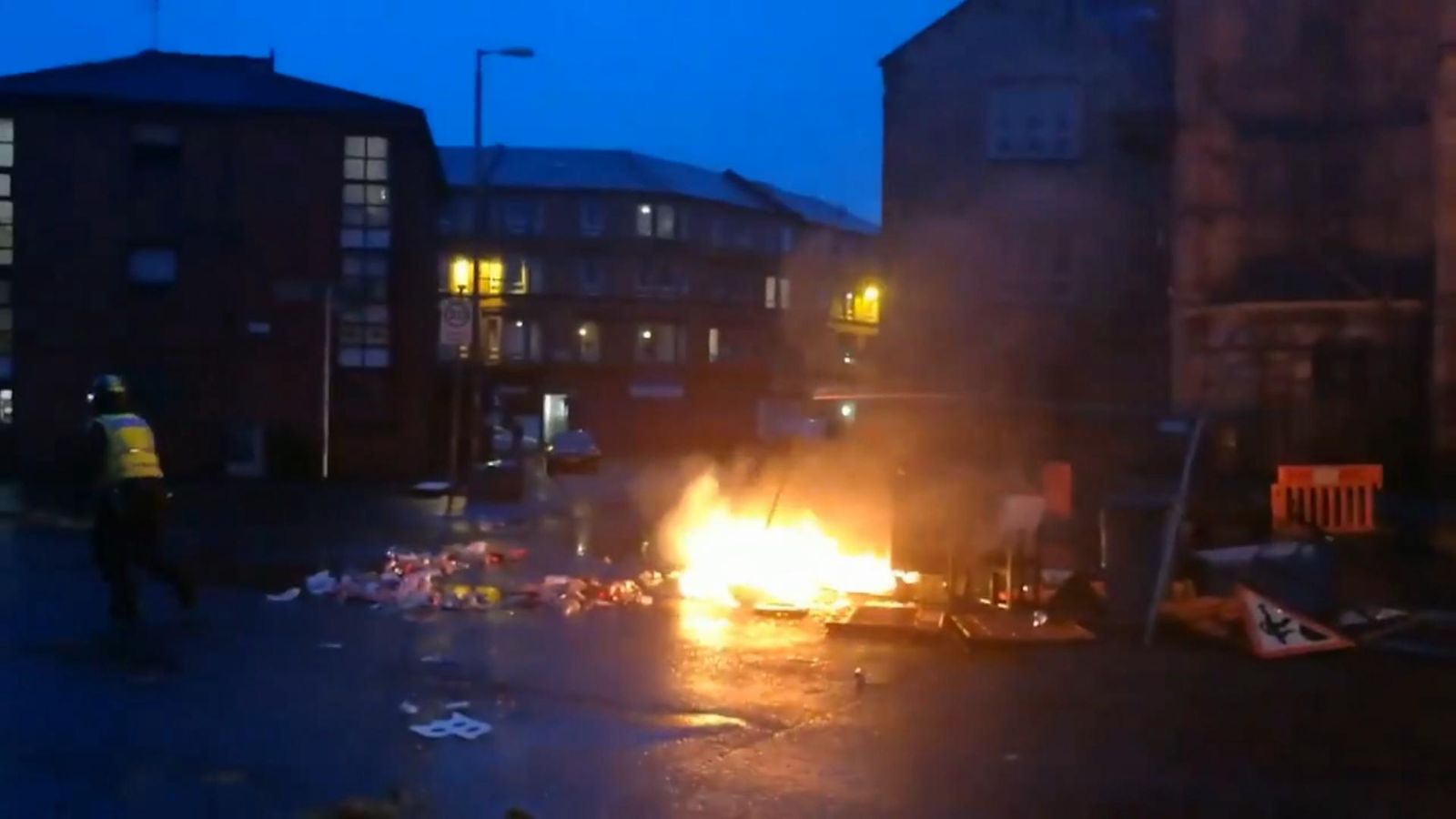 Fires break out as protesters disrupt Irish unity march in Glasgow | UK ...