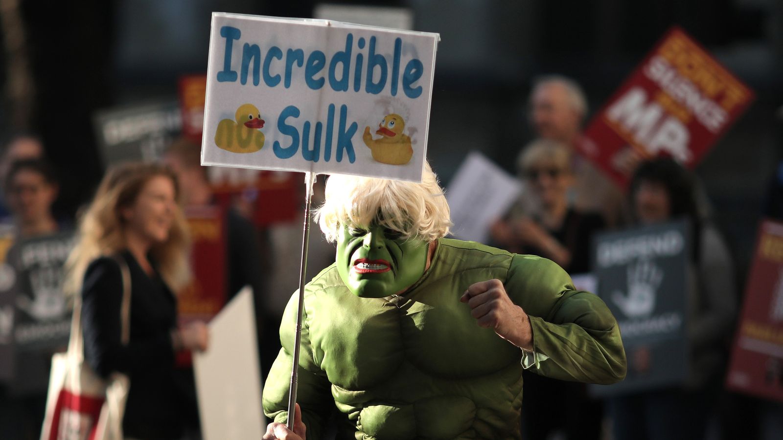 'Incredible Sulk' spotted outside Supreme Court | Politics News | Sky News