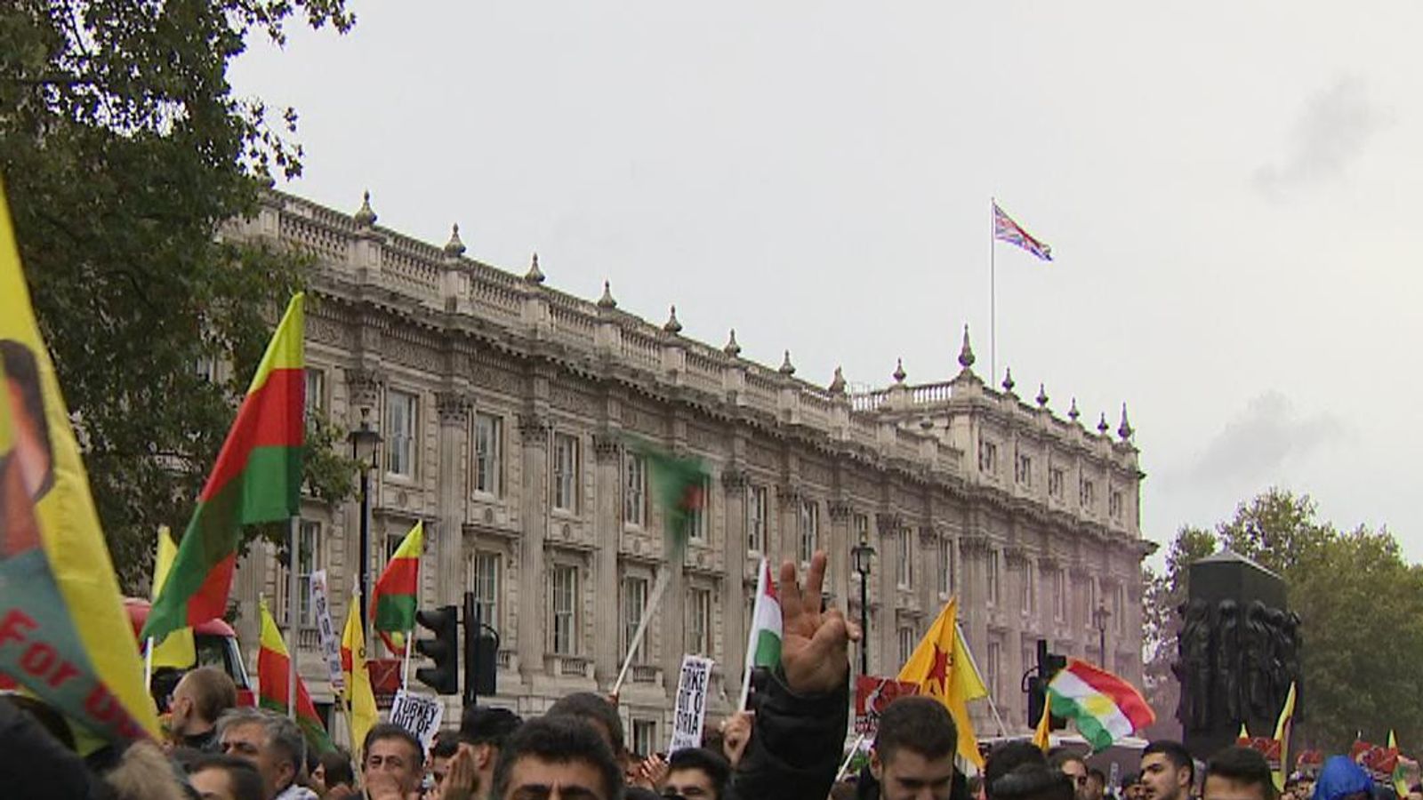 'Turkey out of Syria!' - Protests in London | World News | Sky News