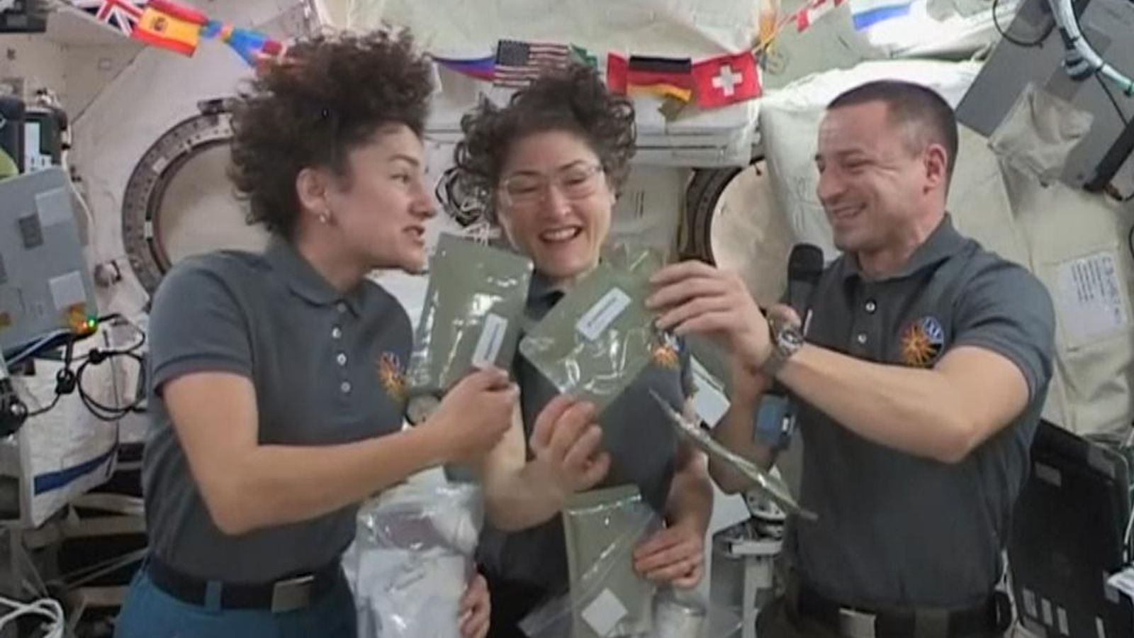 NASA astronauts on the International Space Station celebrate ...