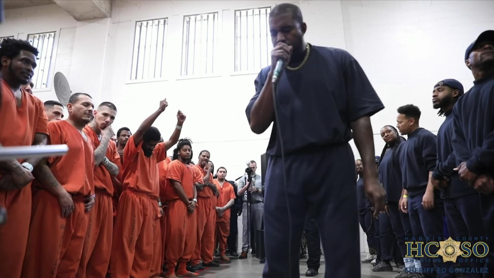 Kanye West gives surprise performance to prison inmates | Ents & Arts ...