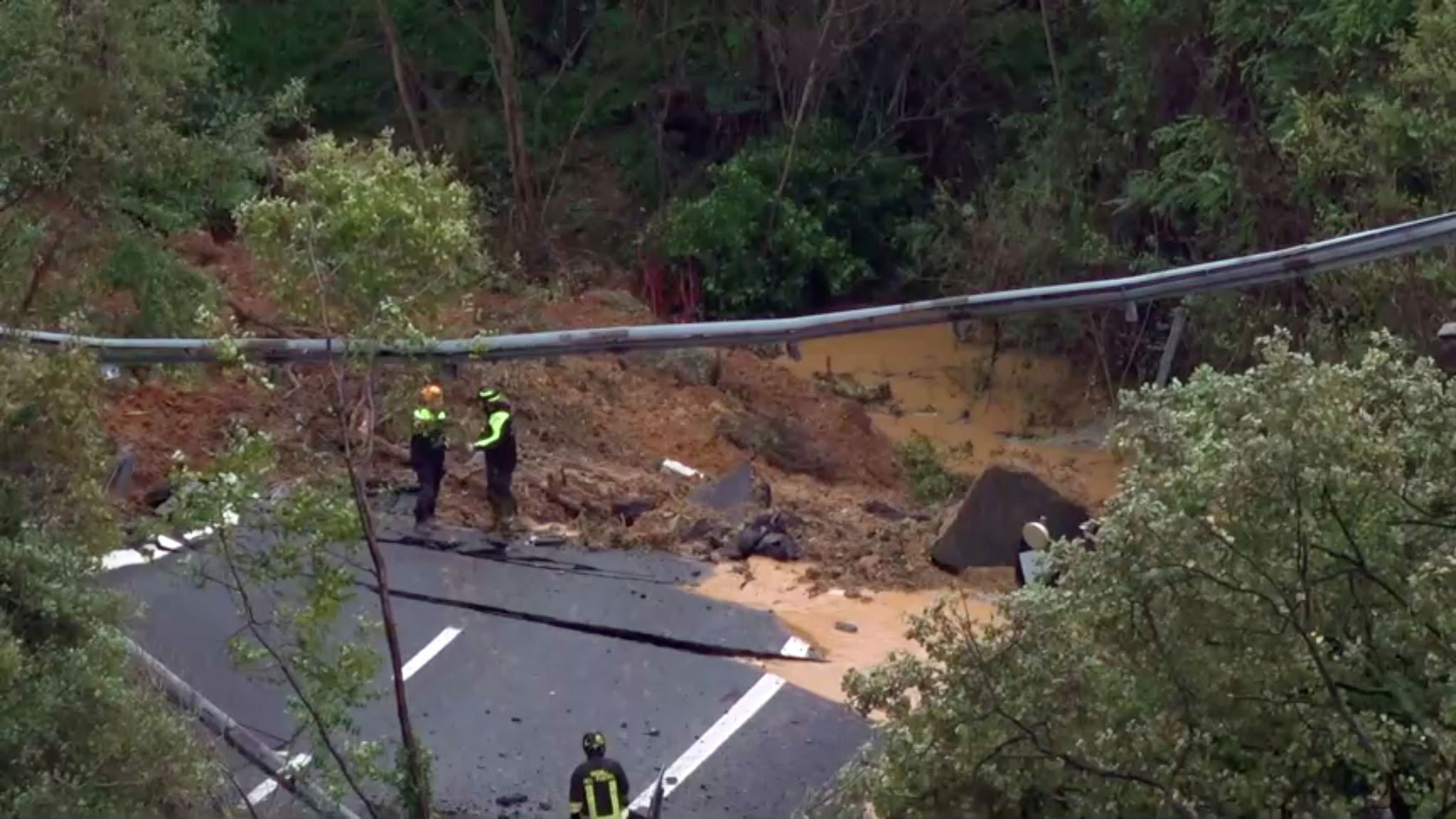 Europe weather: Elevated road collapses as deadly floods strike France ...