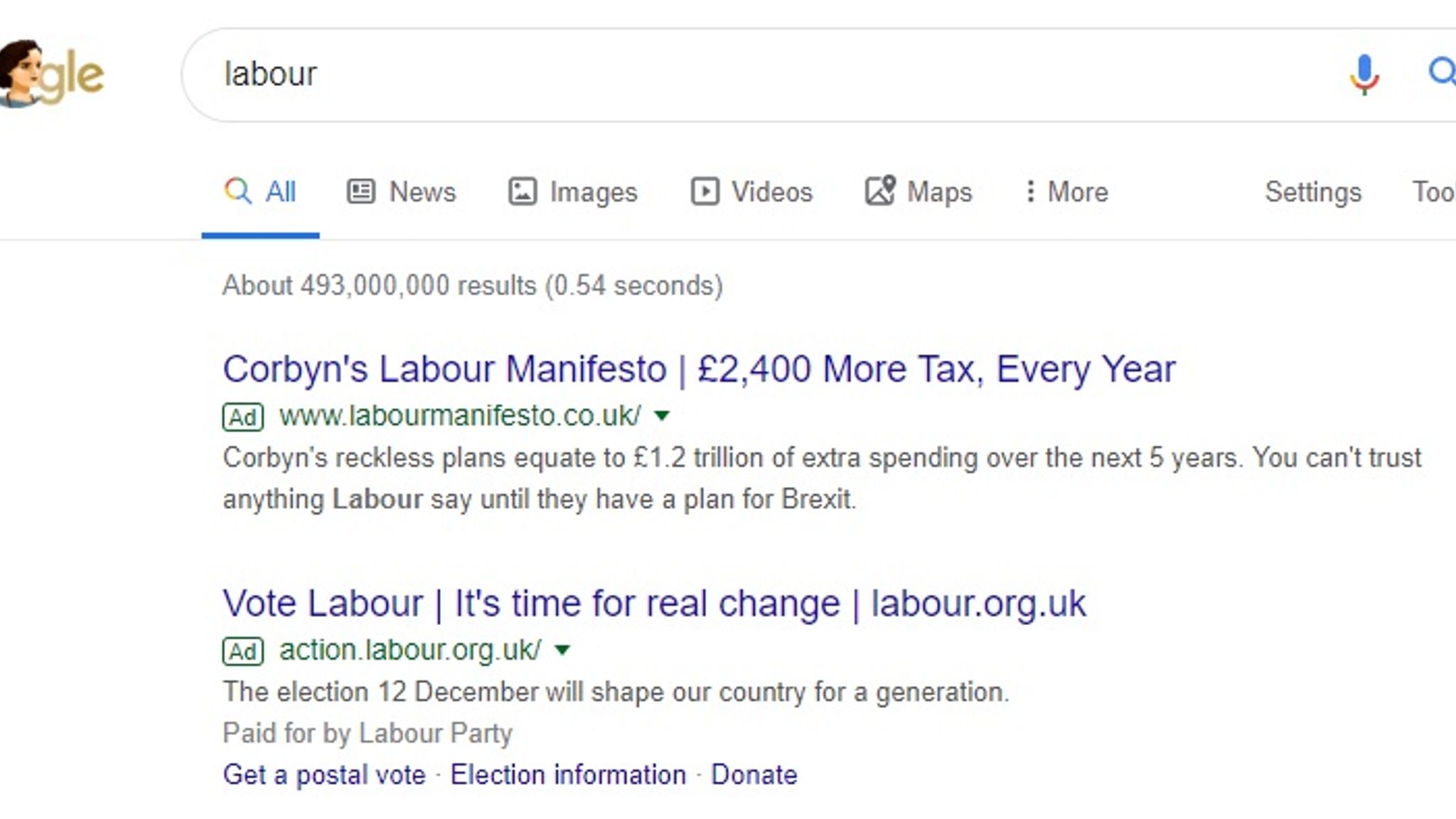 Google breaches own rules with undisclosed Tory attack ad | Science ...