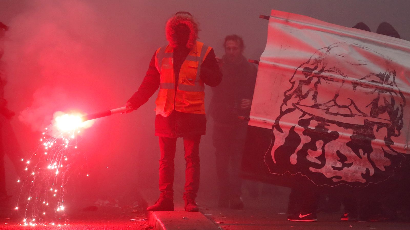 France strike: Protests turn violent as industrial action causes travel ...