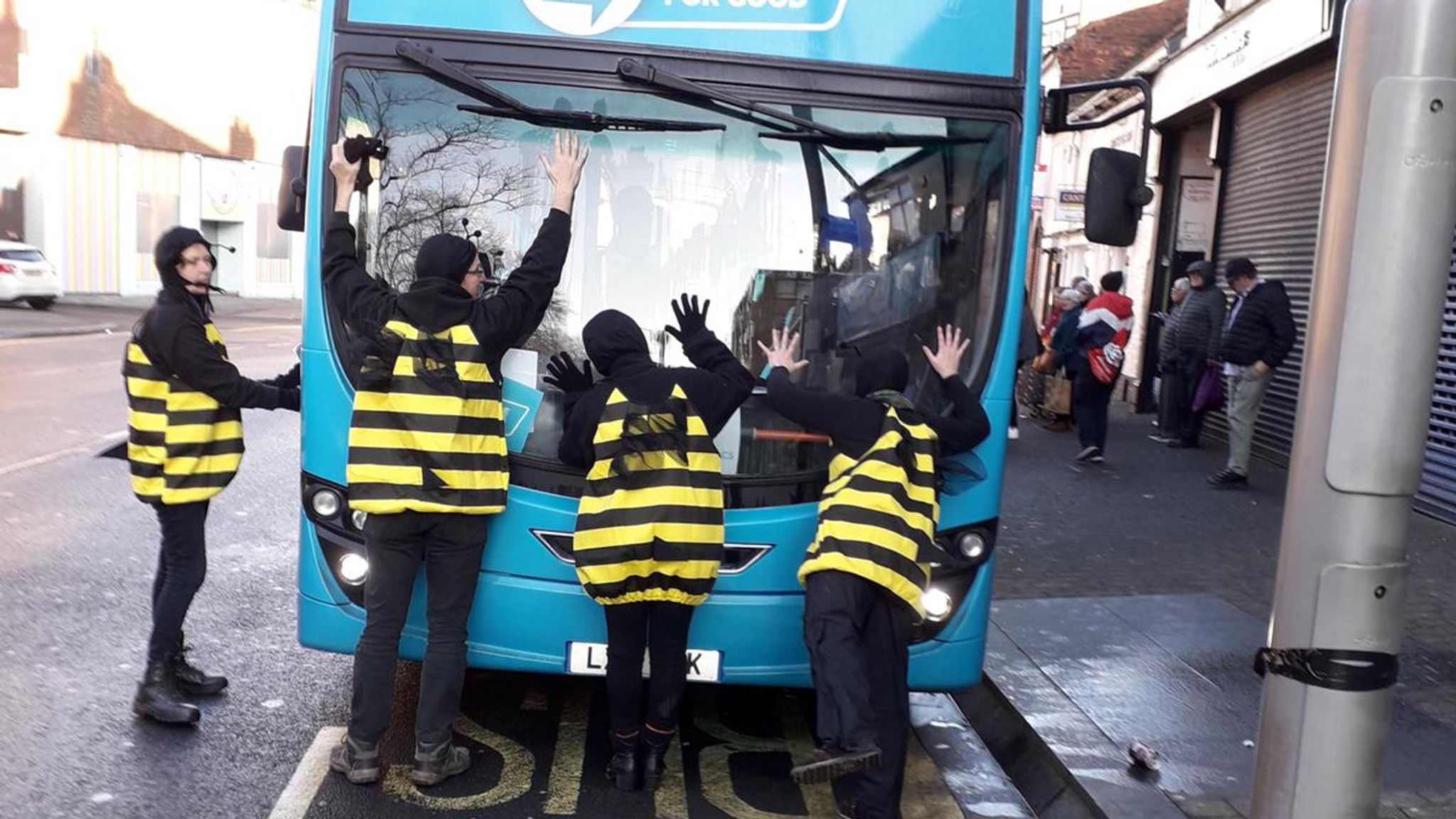 General election: Extinction Rebellion protesters glue themselves to ...