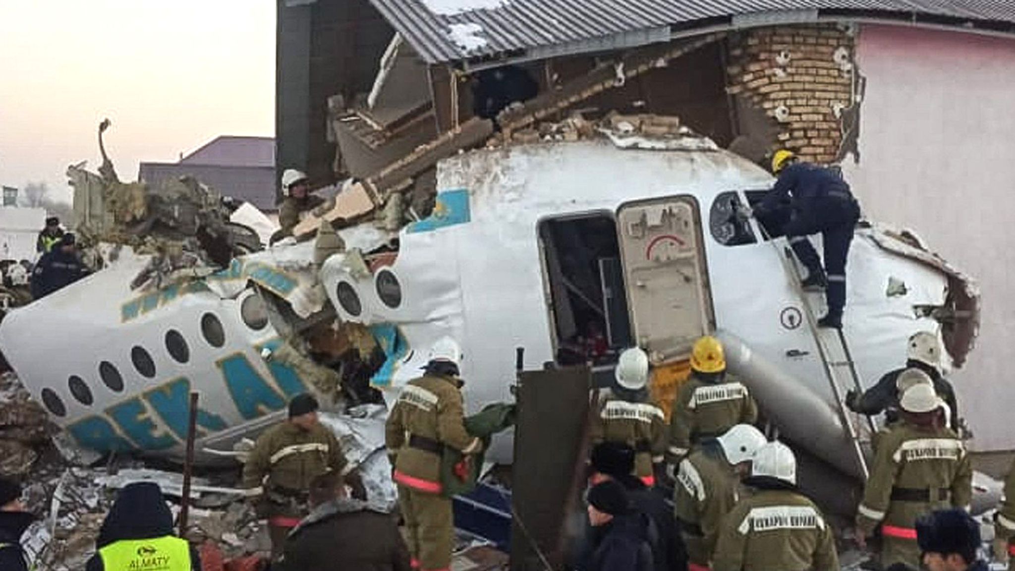 Kazakhstan: Baby pulled from wreckage after 12 killed in plane crash | World News | Sky News