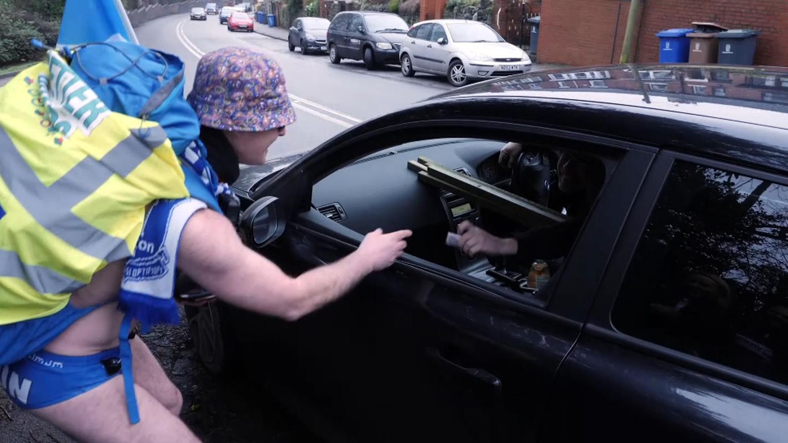 Donor hands Speedo Mick £50k cheque during 1,000-mile walk | UK News ...