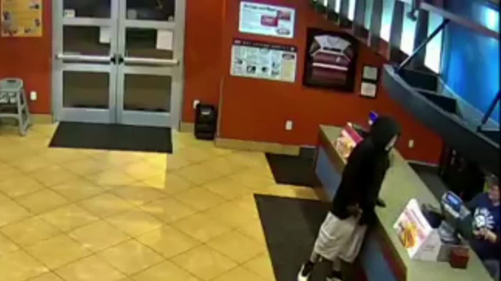 Cops eating at chicken shop surprise robber | US News | Sky News