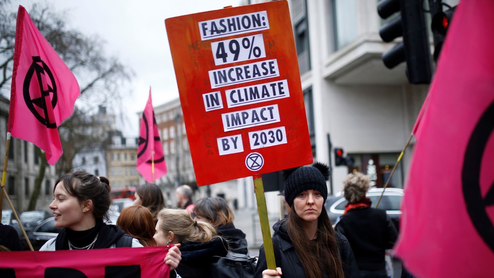 London Fashion Week: Extinction Rebellion activists block roads leading ...
