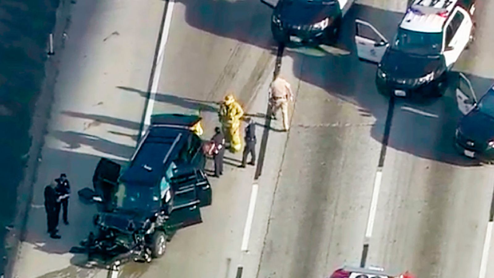 Thief crashes hearse with body inside after police chase in Los Angeles ...