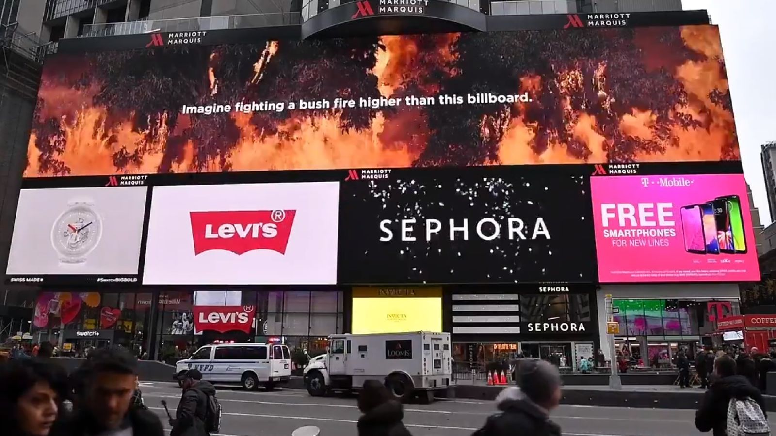 Australian bushfires: Fire service uses New York City's Times Square ...