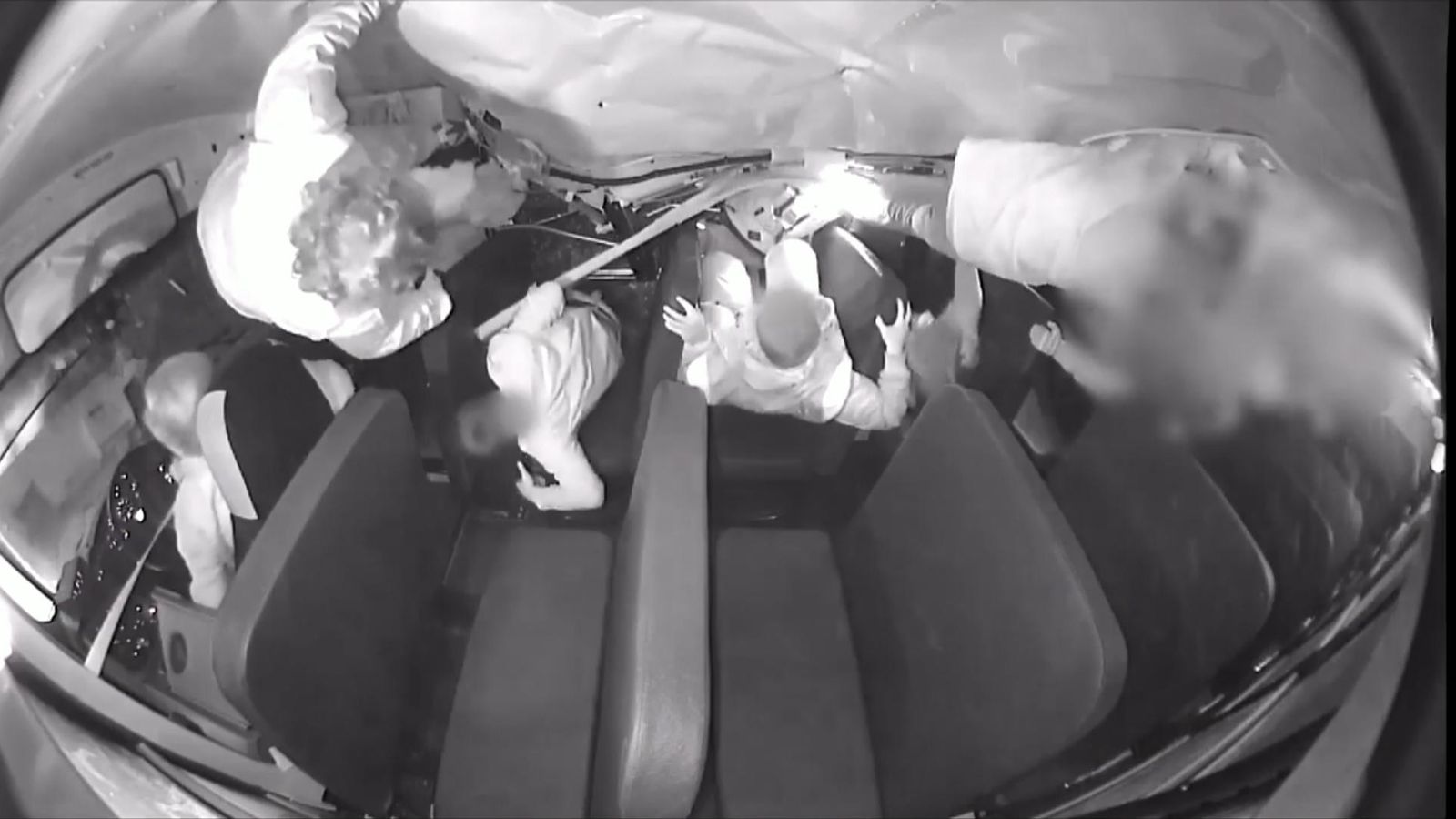 Bus driver calmly helps students escape overturned bus | US News | Sky News