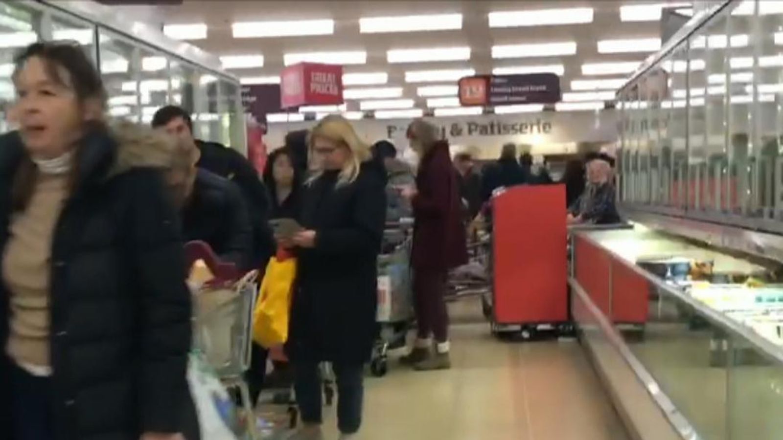 Coronavirus: Food shoppers forced to wait as long queues stretch ...