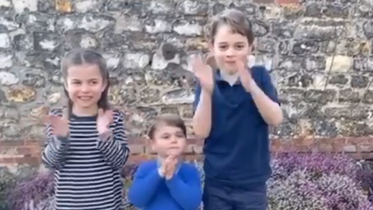 Coronavirus: Royal children join nation in Clap for Carers to thank NHS ...