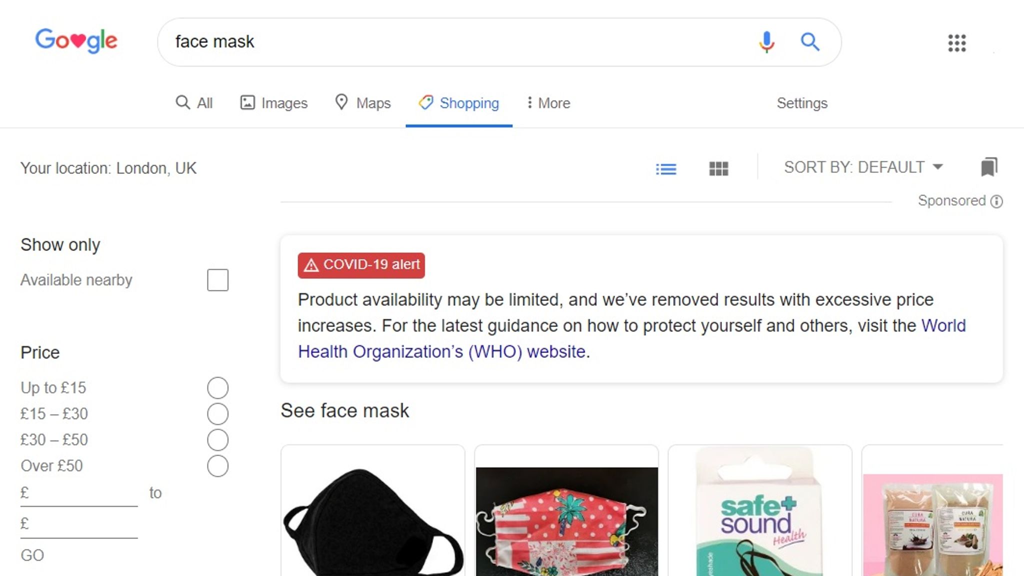 Coronavirus: Rip-off face masks targeting British consumers | Science ...