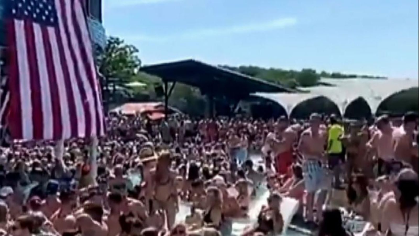 Hundreds attend pool party at 'reopened' beach | US News | Sky News