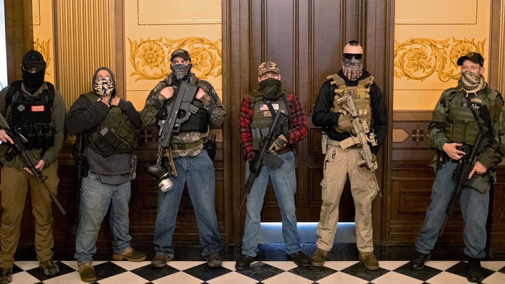 Coronavirus: Politicians in 'bulletproof vests' as protesters with ...