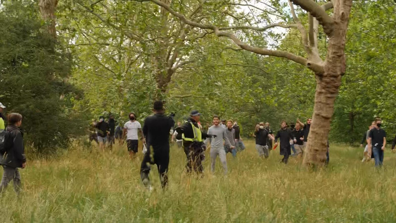 Counter BLM protests: Demonstrators run into Hyde Park | UK News | Sky News