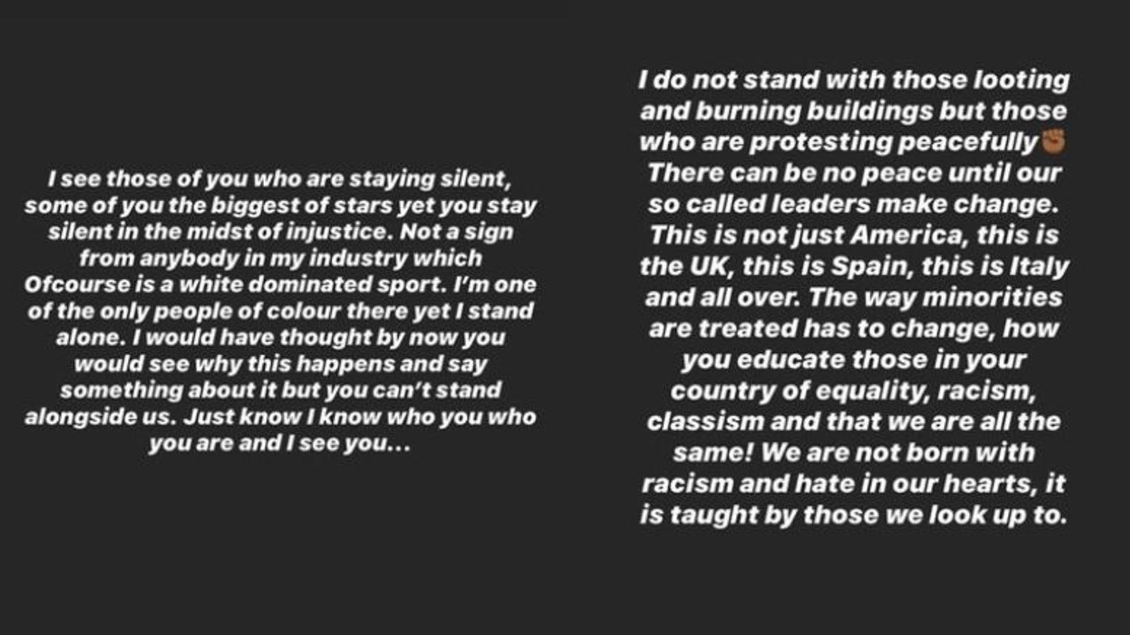 Lewis Hamilton hits out at fellow F1 drivers for 'silence' over George ...