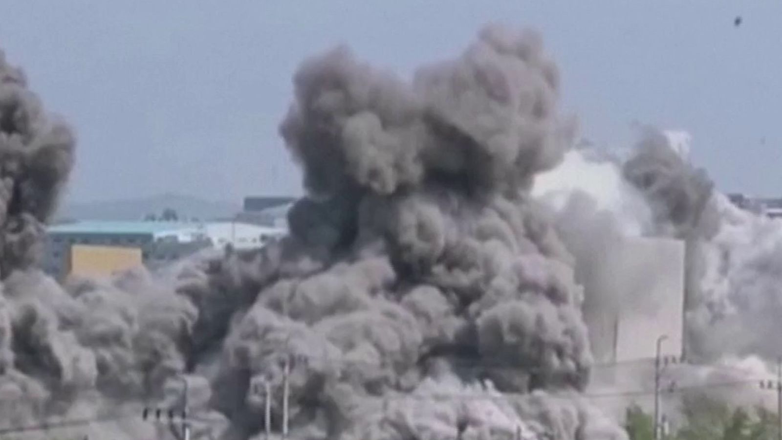 Moment North Korea blew up liaison building in row with South | World ...