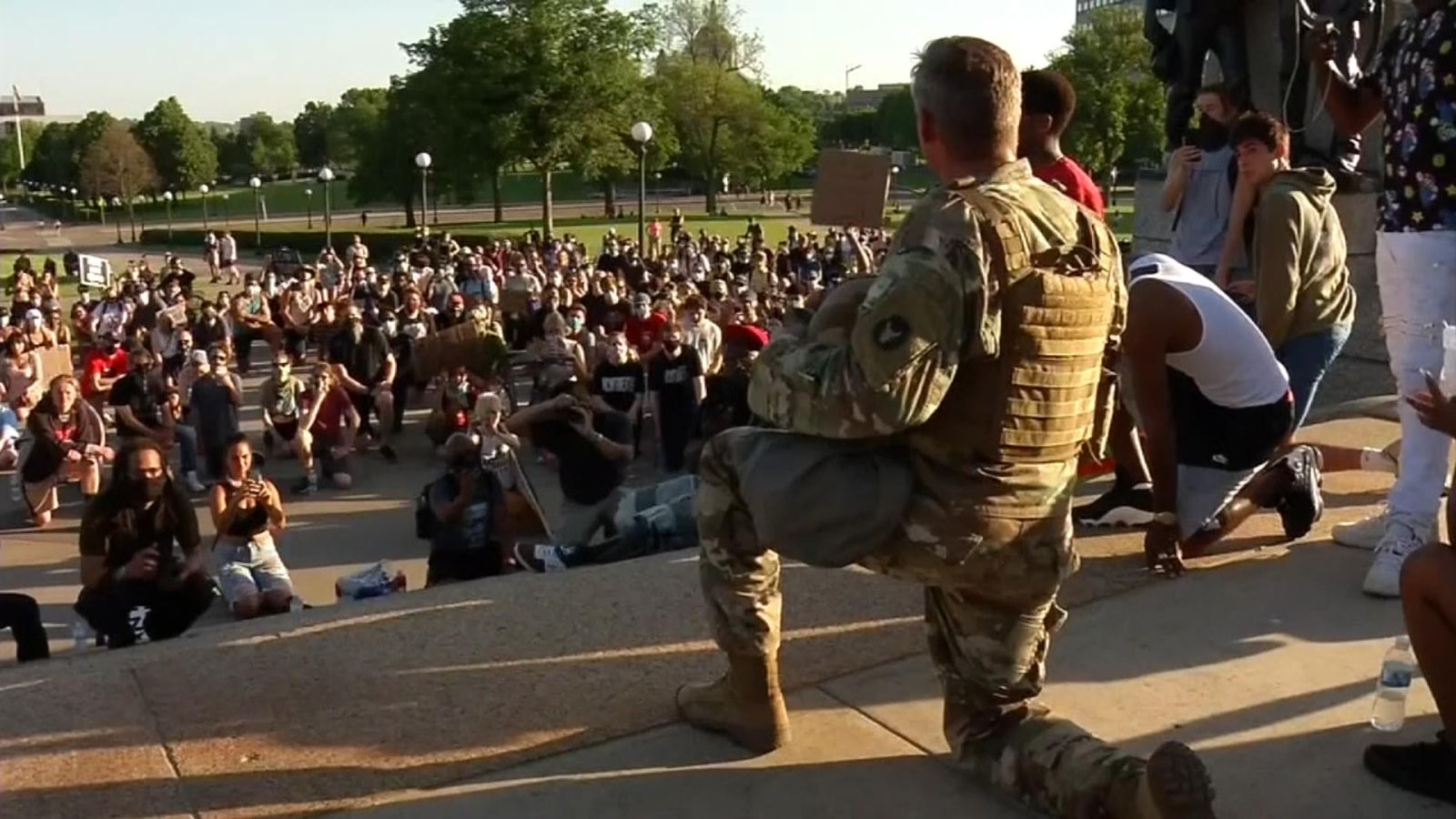 George Floyd Death: Soldier in emotional plea to protesters | UK News ...