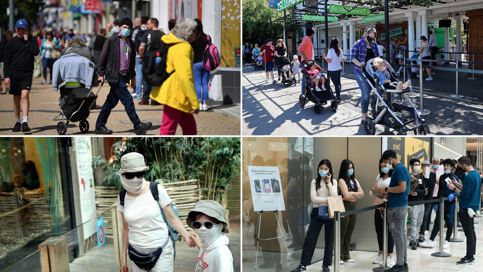 Coronavirus: Queues outside major shops and crowds flock to zoos as ...