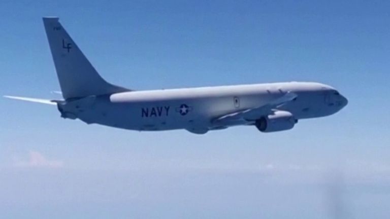 US reconnaissance plane intercepted by Russian jet | World News | Sky News