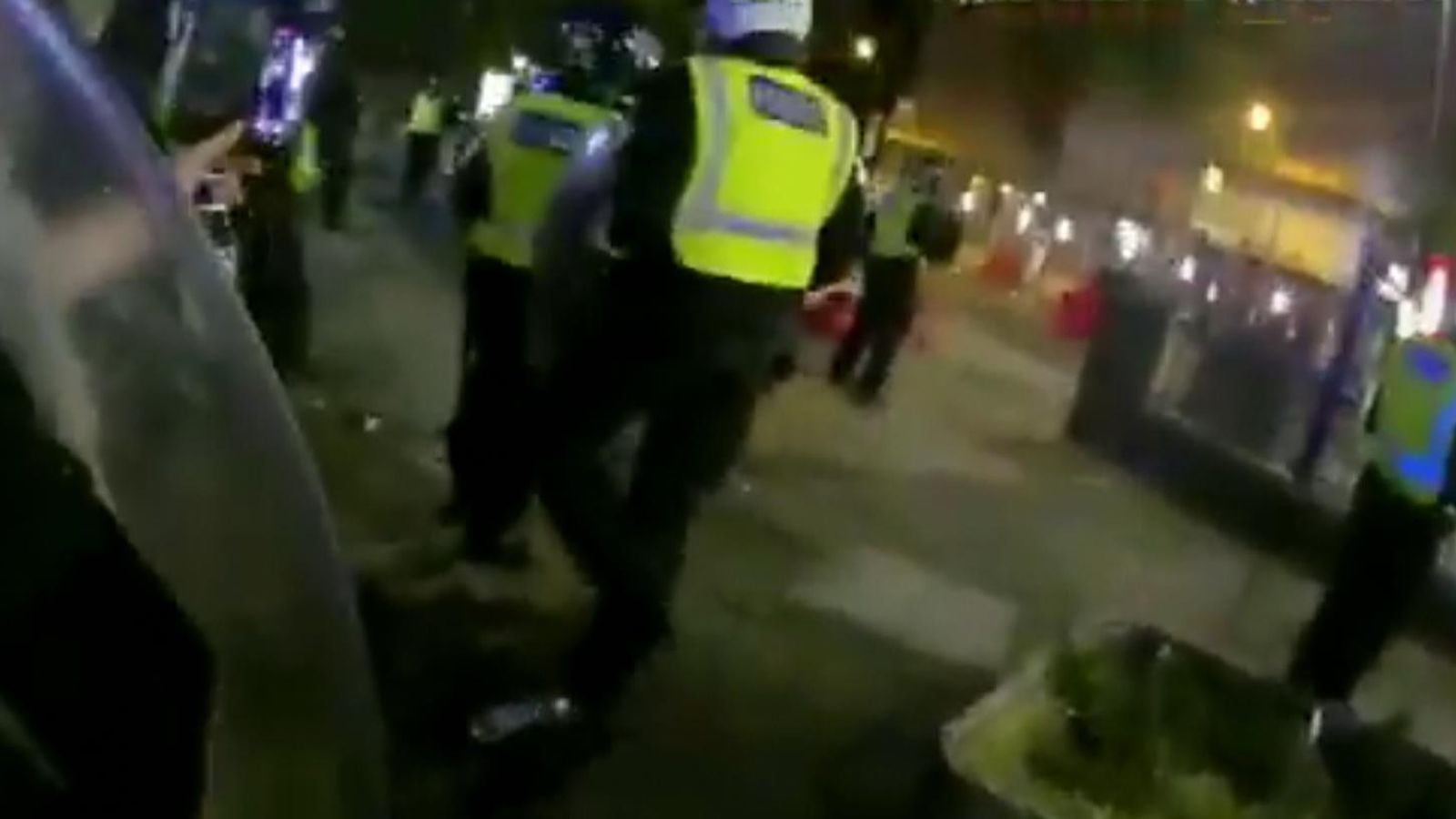 Bottles thrown as police break up party in Hackney | UK News | Sky News