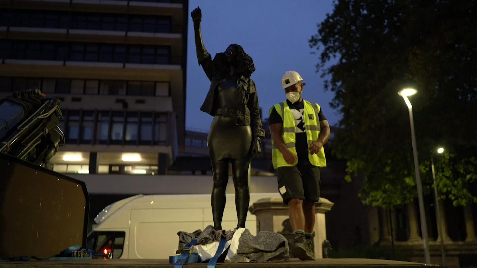 Black Lives Matter: Moment new statue of protester was erected in ...